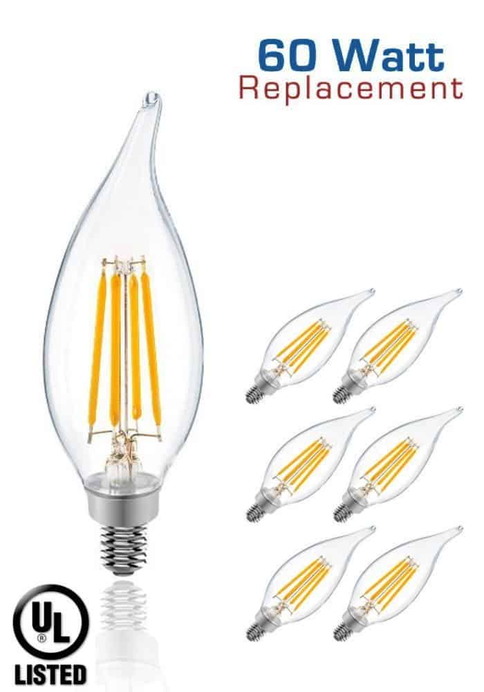 Luxrite LR21203 (6-Pack) 6W LED Filament Candelabra Bulb | LED ... Luxrite LR21203 (6-Pack) 6W LED Filament Candelabra Bulb | LED ...